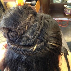 roxiejanehunt | Queen of the Aztecs braided hairstyle.